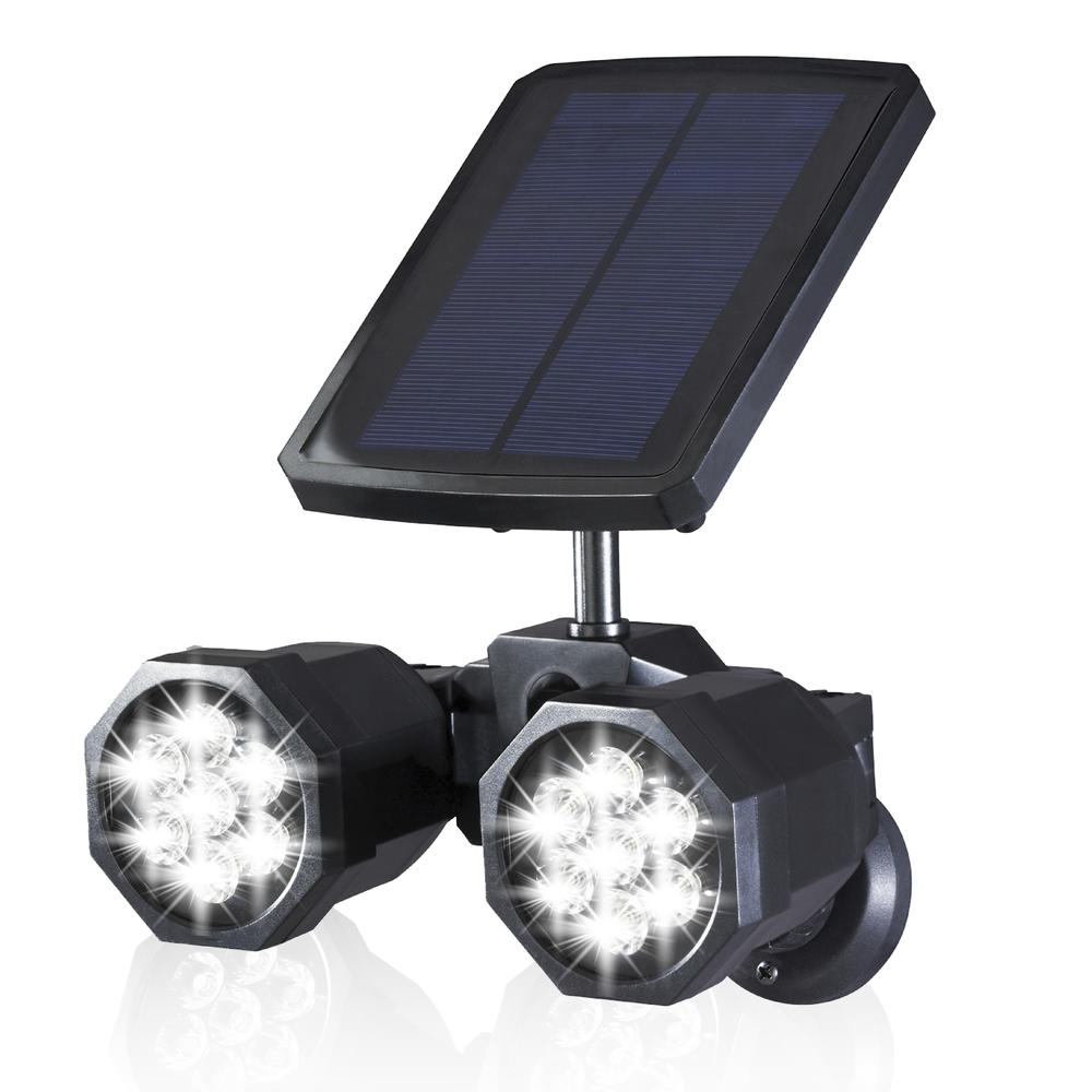 Bell & Howell Bionic Spotlight Duo 500 Lumen Solar Dual Head Spotlight ...